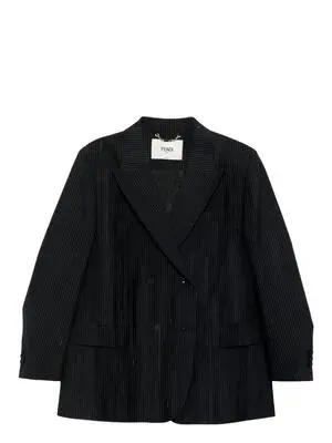 Fendi Pinstripe Double-breasted Blazer - Blue