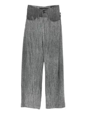 YEHUAFAN Belt-loop Pocket Trousers - Grey