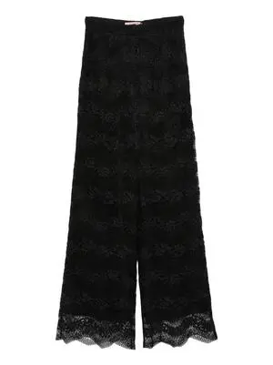 TWINSET Lace Wide Leg Trousers - Black