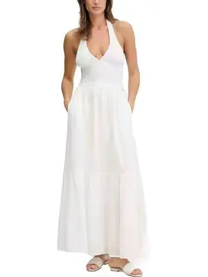 Melissa Odabash Shay Halterneck Maxi Dress - White