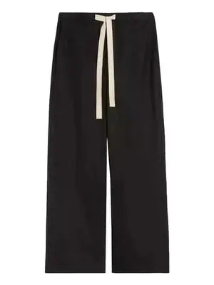 Max Mara Cotton Drawstring Trousers - Black