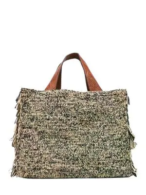 IBELIV Onja Fringed Tote Bag - Neutrals