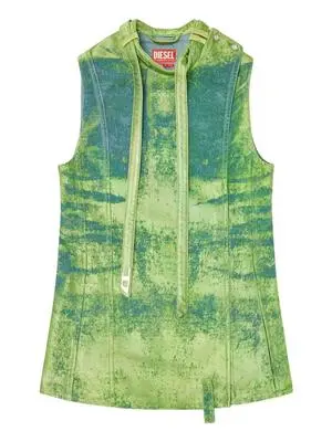 DIESEL Sleeveless Vest With Biker-inspired Straps - Green