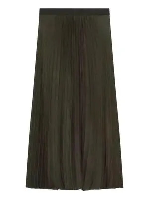 Marella Plissé Pleated Midi Skirt - Brown