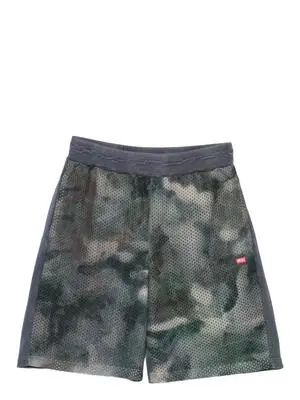 DIESEL Camouflage Mesh Track Shorts - Blue