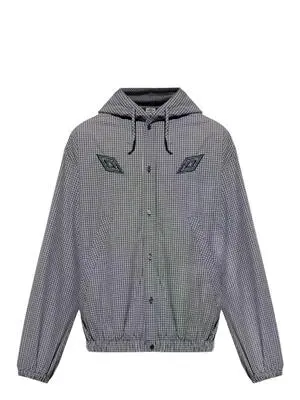 UMBRO Gingham Check Hooded Shirt Jacket - Brown