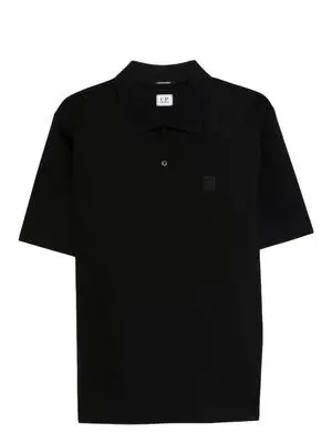 C.P. COMPANY Logo Patch Polo Shirt - Black