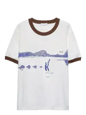 Prada Printed Cotton T-shirt - White