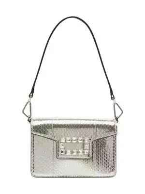 LANCEL Crystal-embellished Shoulder Bag - Silver