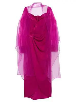 MARFIL BARCELONA Ruffled One-shoulder Gown - Purple