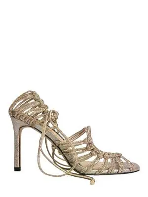 TWENTY FOURHAITCH Crystal-embellished Strappy Stiletto Sandals - Gold