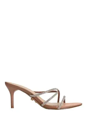 TWENTY FOURHAITCH Crystal-embellished Slip-on Sandals - Brown