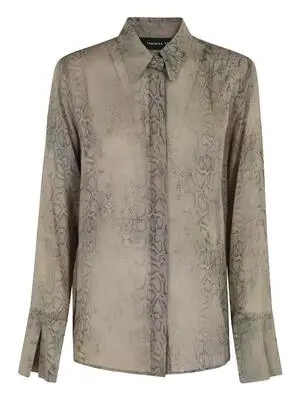 Federica Tosi Snakeskin Print Shirt - Green