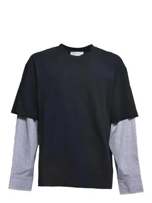 JIL SANDER Striped Layered T-shirt - Blue