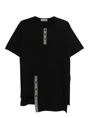 Yohji Yamamoto Button Asymmetric T-shirt - Black