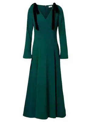 Simkhai Claribel Shoulder-tie V-neck Dress - Green