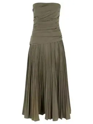 SIMKHAI Aria Pleated Strapless Dress