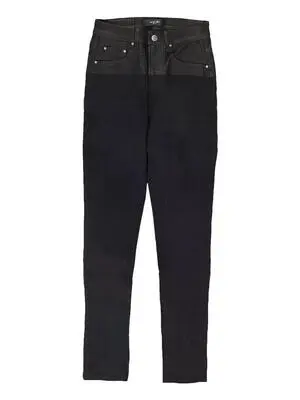 Amiri Contrast Leather Skinny Jeans - Blue
