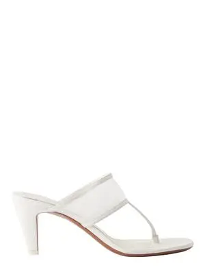 NEOUS Vena 65 Leather-Trimmed Mesh Sandals Cream