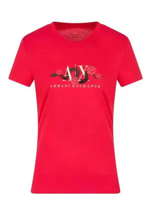 Armani Exchange Logo-print Crew-neck T-shirt - Red