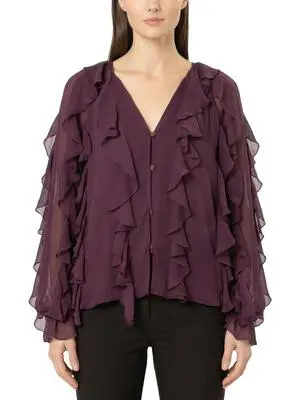 AREA STARS Flyn Ruffle Blouse - Purple