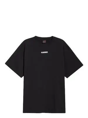 PLEASURES Wordmark Logo Cotton T-shirt - Black