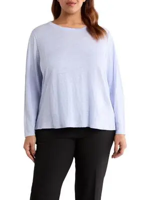 Eileen Fisher Long Sleeve Linen Top - Airy Blue