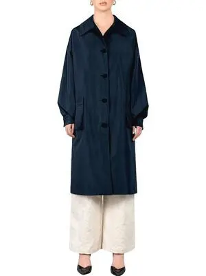 LAURA APARICIO Oversized Taffeta Coat - Blue