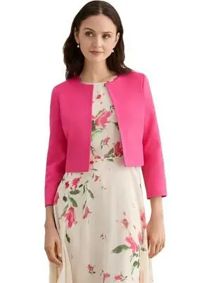 HOBBS LONDON Elize Crepe Jacket - Bright Pink