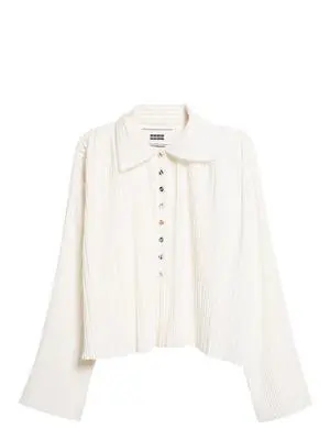 EENK Pleated Button-up Shirt - Ivory