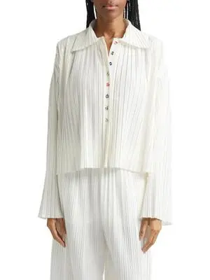 EENK Pleated Button-up Shirt - Ivory
