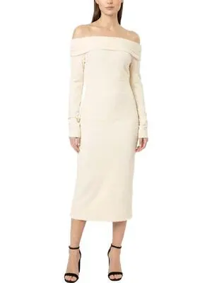 AREA STARS Bailey Off-the-shoulder Midi Dress - Ivory