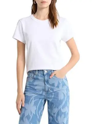 Rails Crewneck Cotton T-shirt - White
