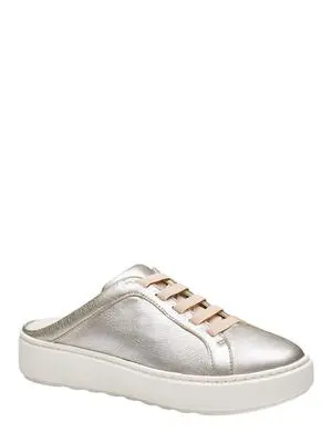 Johnston & Murphy Cammie Platform Sneaker Mule - Gold Metallic Sheepskin