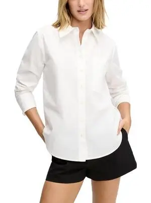 SAM EDELMAN Side Button Cotton Button-Up Shirt