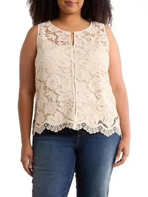 Vince Camuto Lace Vest - Soft Cream