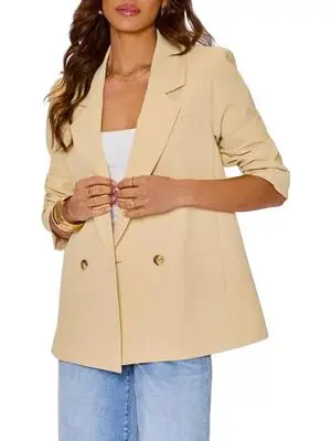 VICI Relaxed Fit Double-breasted Blazer - Butter