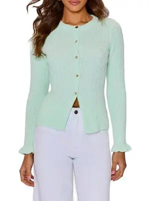 VICI Willow Novelty Button Rib Cardigan - Mint