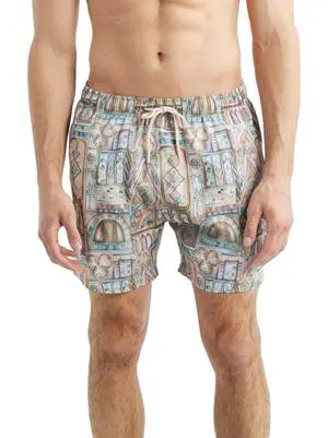BOARDIES Printed Swim Trunks - Beige Multi