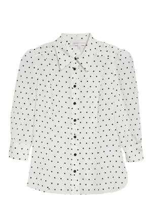 Carolina Herrera Polka Dot Silk Shirt - Ivory Multi