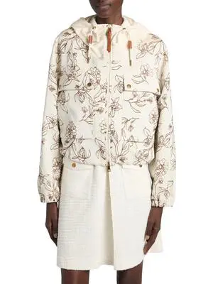 Moncler Nepeta Floral Brocade Hooded Jacket - Print
