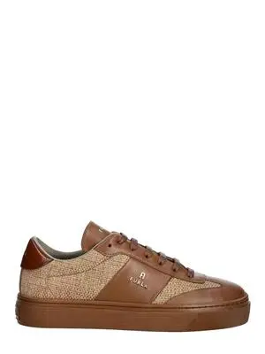 Furla Woven Panel Lace-up Sneakers - Brown