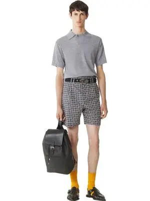 LANVIN Printed Cotton Shorts - Storm/black