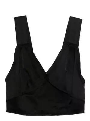 TOTEME Cropped V-neck Top - Black