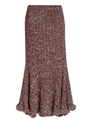 Proenza Schouler Colette Cotton & Linen Trumpet Skirt - Wine Multi