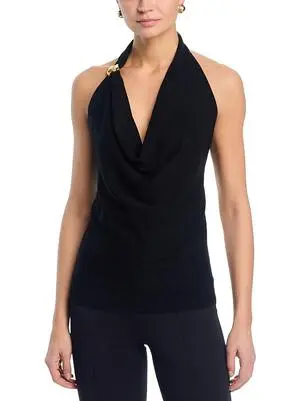 LUCY PARIS Kali Twist Halter Top - Black