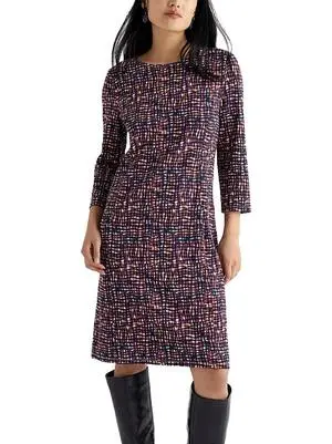 SEASALT CORNWALL Cornish Oak Dress Inky Weave Beetroot