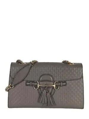 Gucci Emily Leather Chain Shoulder Bag - Gray