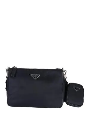 Prada Re-Nylon And Saffiano Leather Trim Shoulder Bag Blue