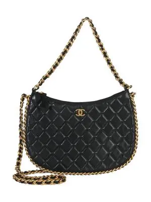CHANEL Quilted Lambskin Hobo With Chain Strap